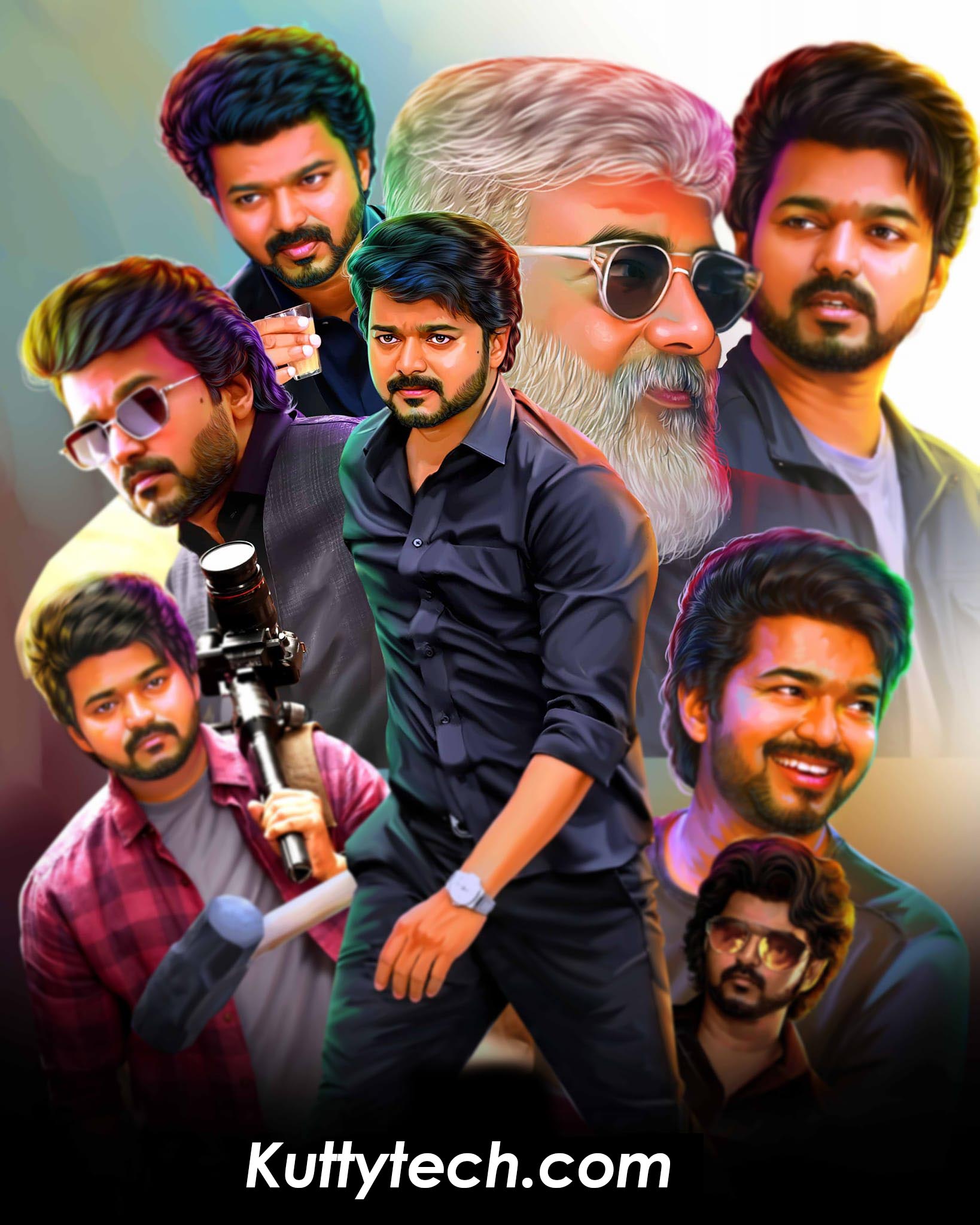 Thalapathy Vijay Varisu Digital Painting HD Photos - Kutty Tech