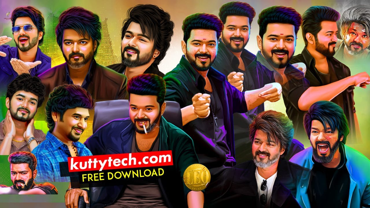 Thalapathy Vijay Leo Digital Painting PSD - Kutty Tech